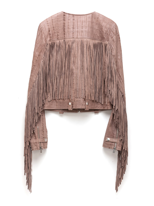 ONE LOVE FRINGE MOTO JACKET – AS by DF